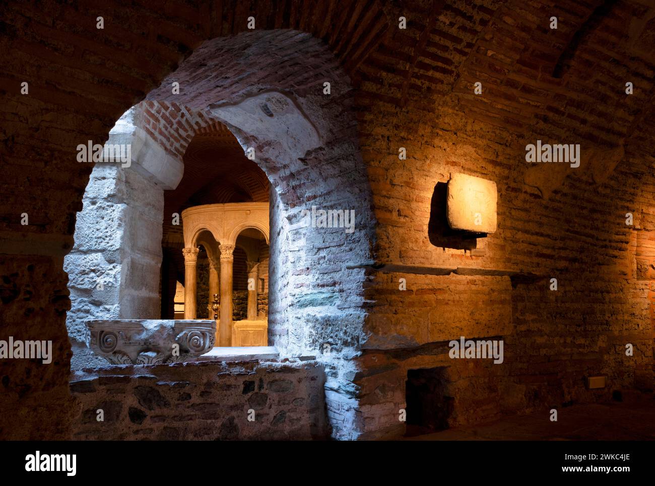 Interior view of the crypt, remains of the Roman baths, Hagios ...
