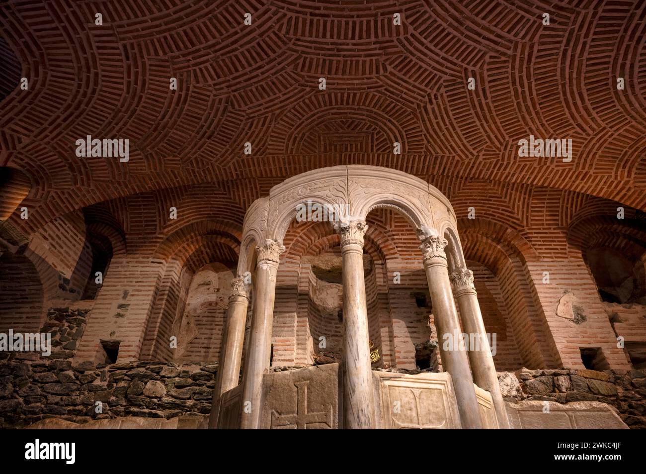 Interior view of the crypt, remains of the Roman baths, Hagios ...