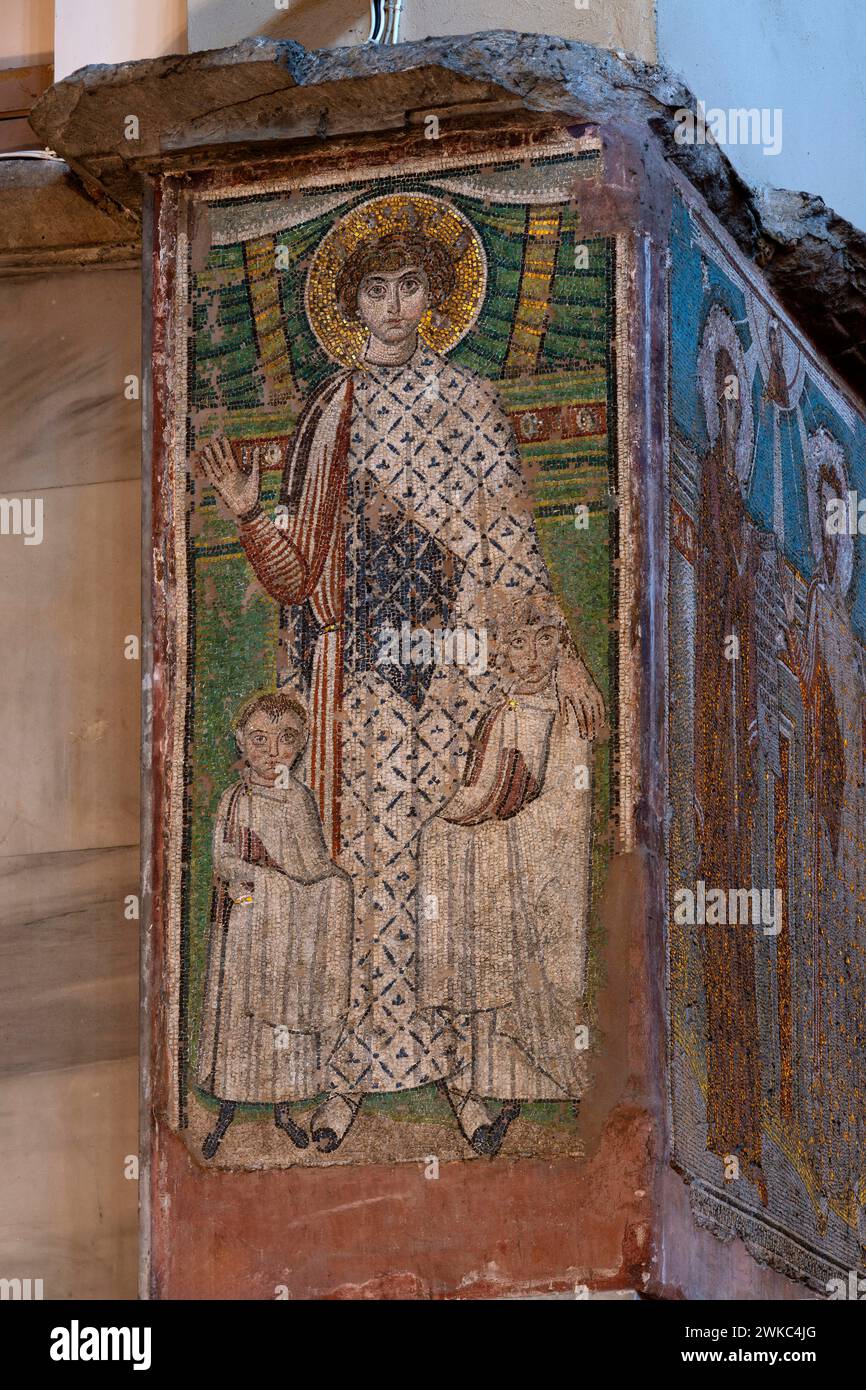 Interior view of St George with children, 6th century mosaic, Church of ...