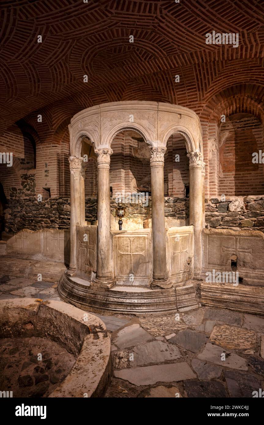 Interior view of the crypt, remains of the Roman baths, Hagios ...