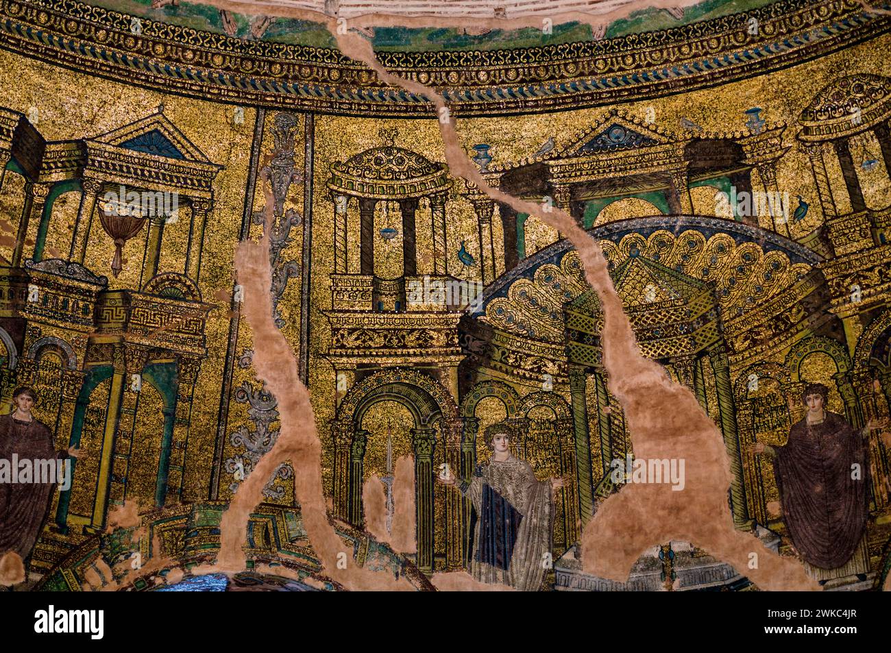 Interior view of Rotonda, rotunda of Galerius, Roman round temple, dome ...