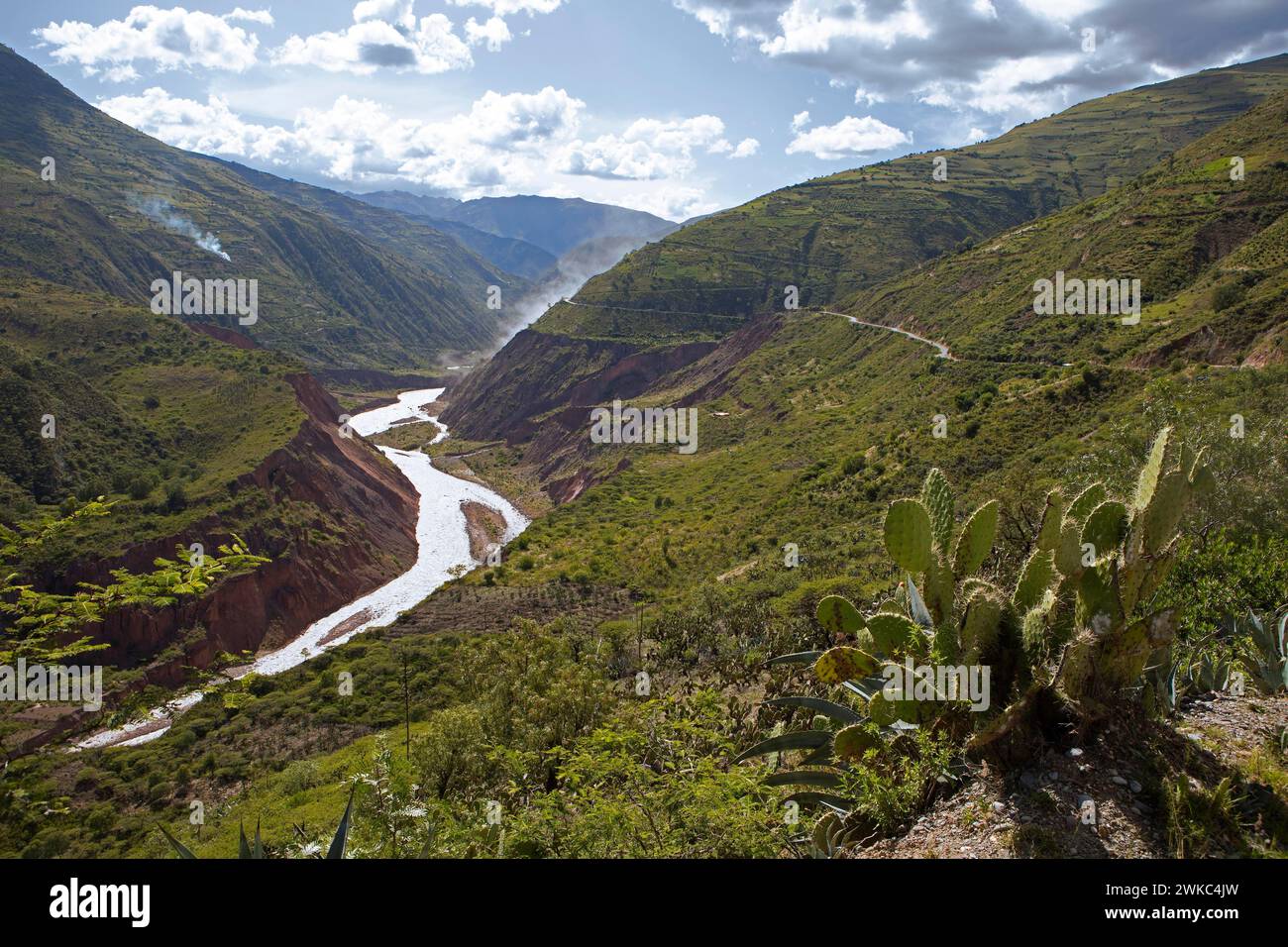 Gorge in the Andes, below the Rio or river Mantaro, Ayacucho, Huamanga ...