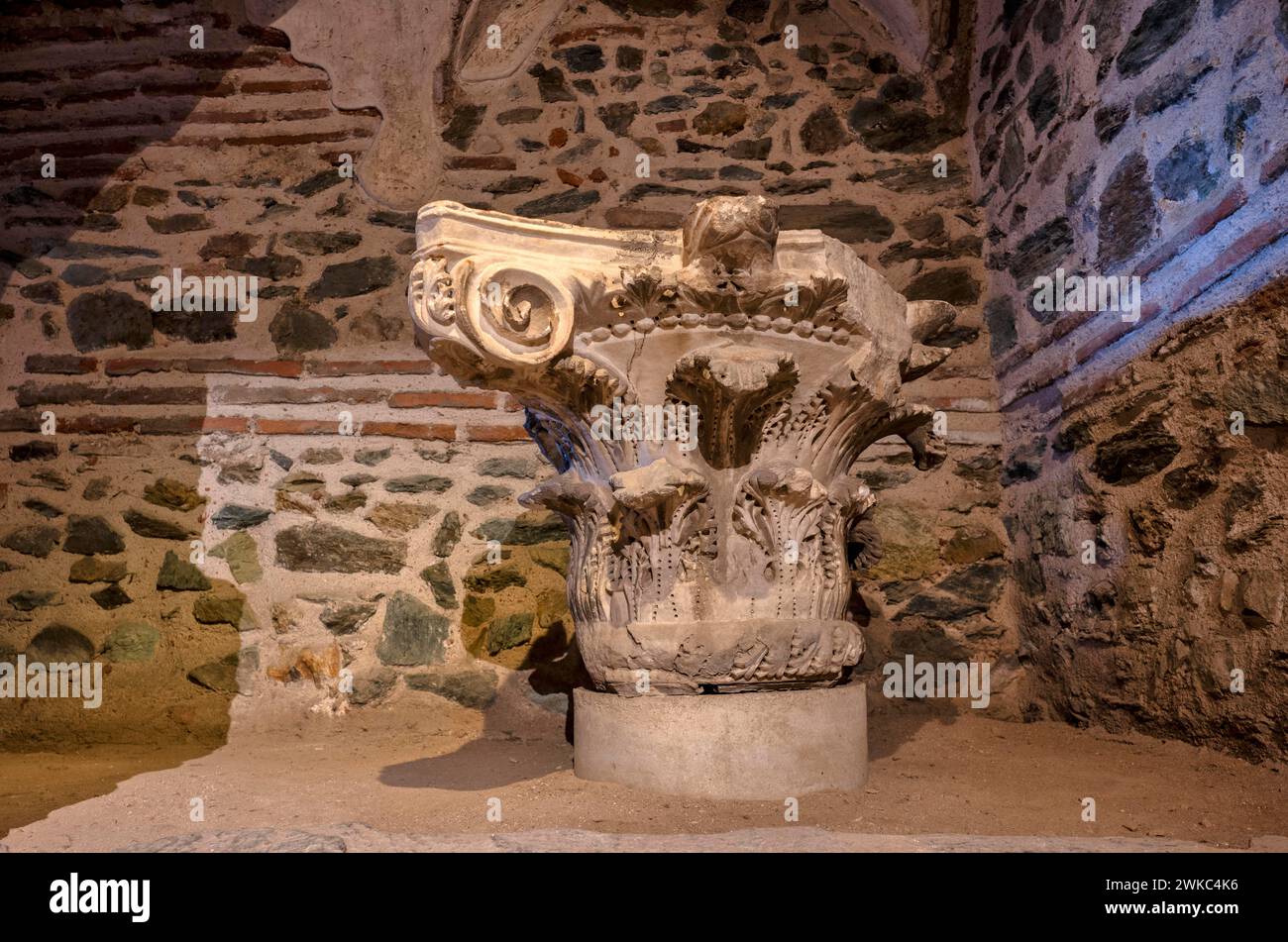 Interior view of the crypt, remains of the Roman baths, Hagios ...