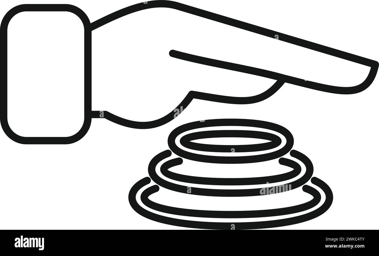 Fast security scan icon outline vector. Palm security. Smart privacy ...