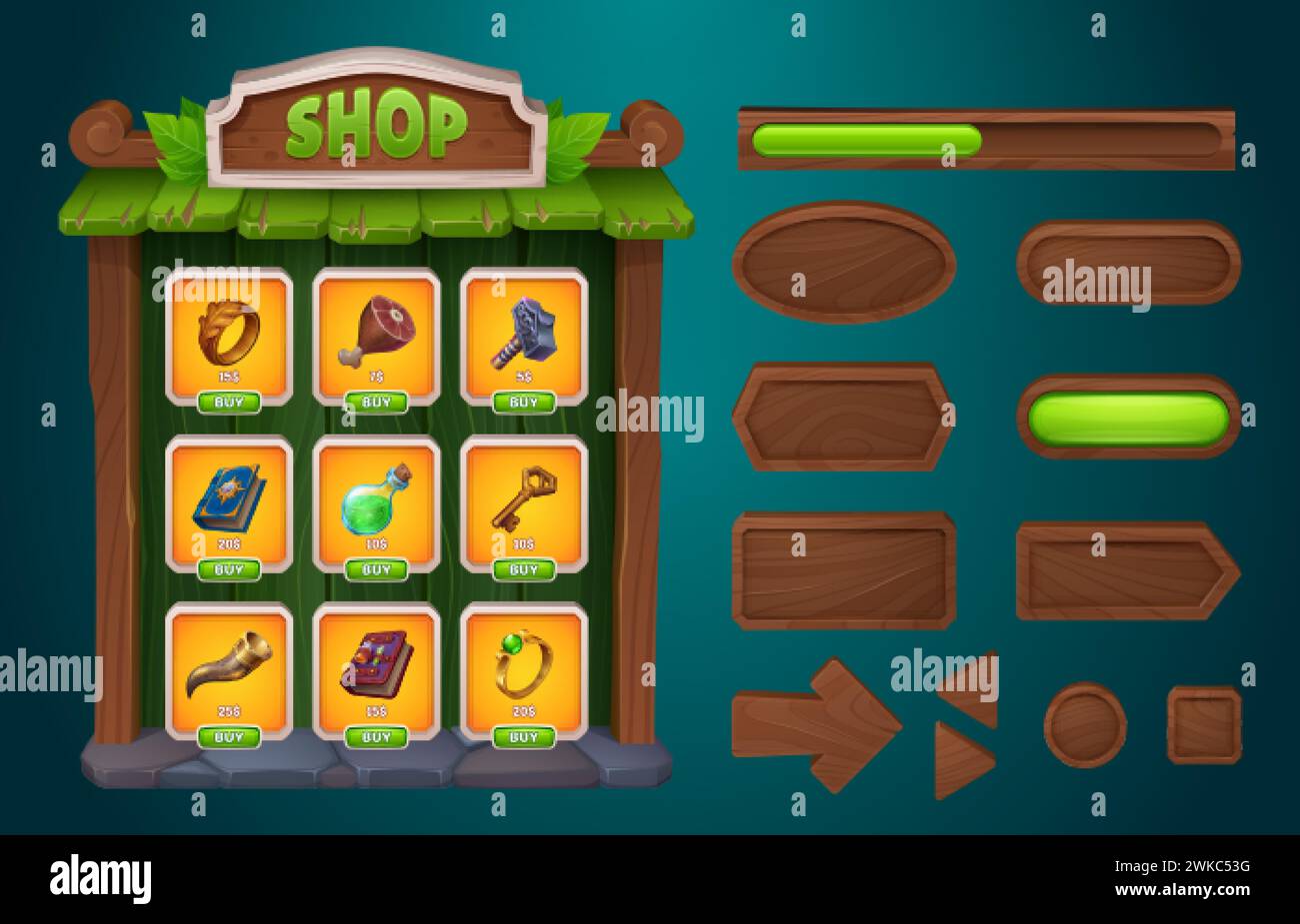 Medieval wood panel Stock Vector Images - Alamy