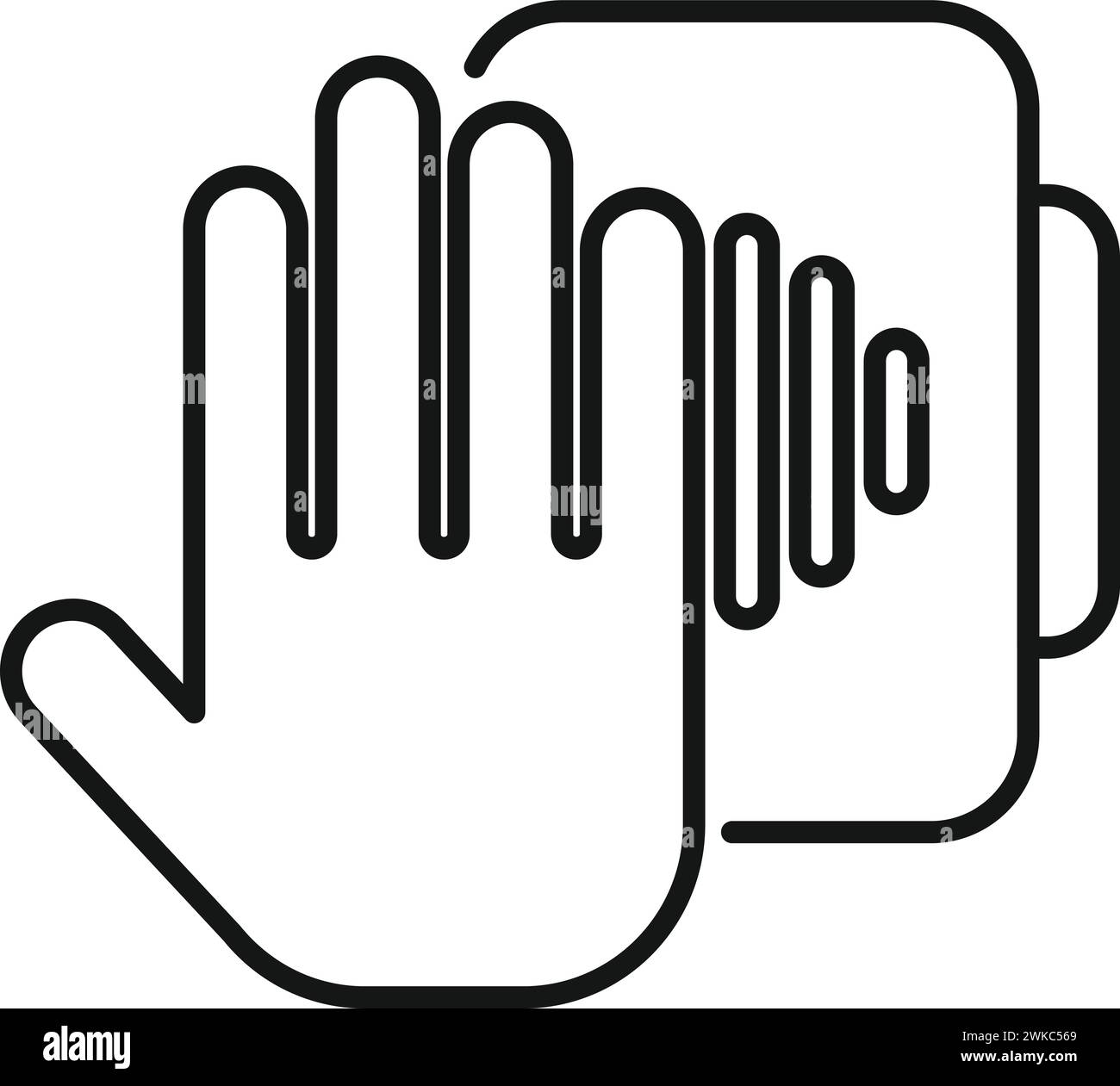 Signature palm scanning icon outline vector. Identity voice. Face id ...