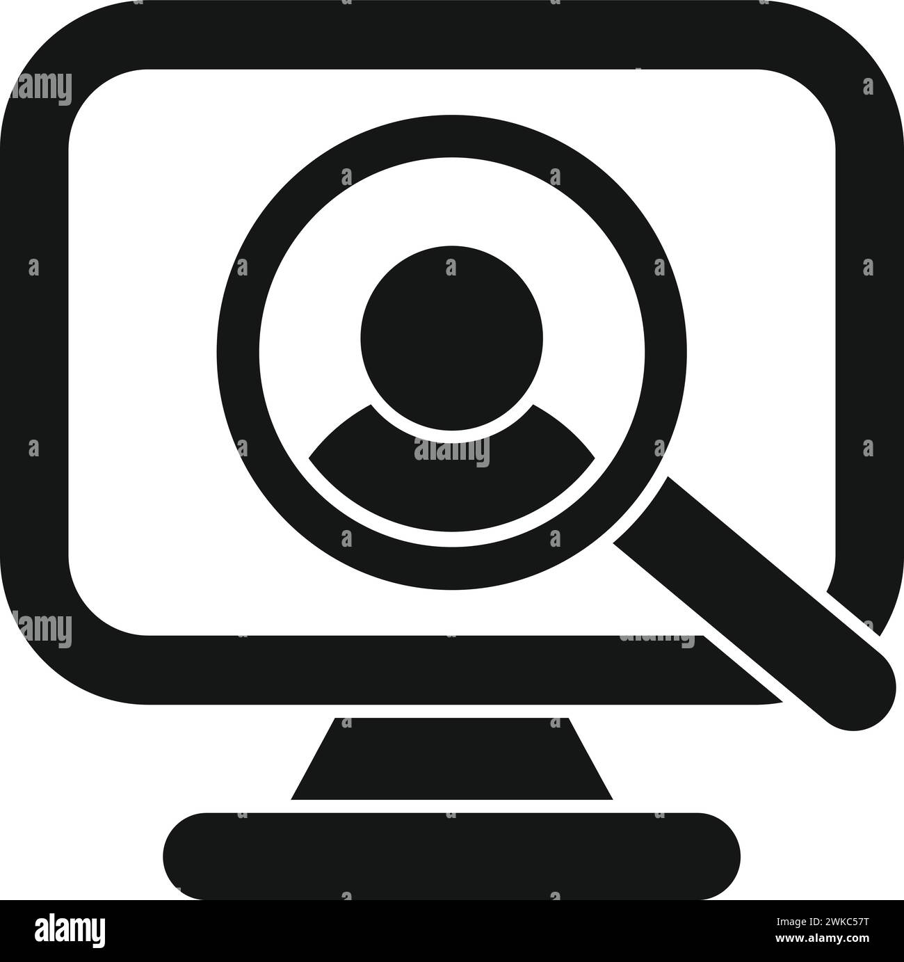 Access computer person icon simple vector. Scan check data. Tone user ...