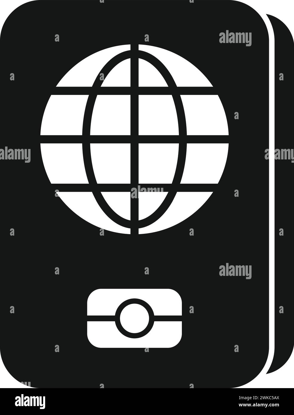 Biometric passport icon simple vector. Individual signature. Scanner ...
