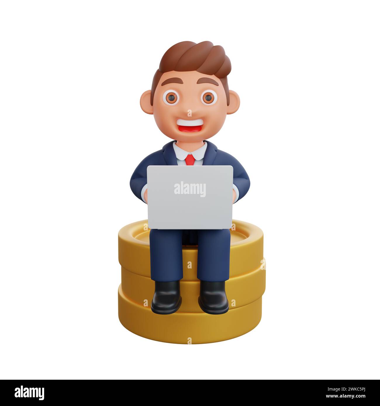 3d Illustration businessman character manager in different poses and ...
