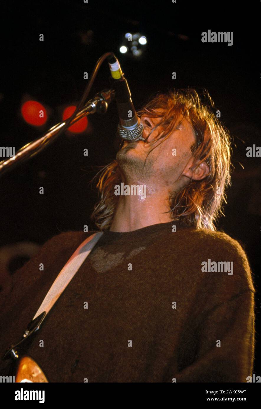 Kurt Cobain of Nirvana performing at the Rock For Choice benefit at the ...