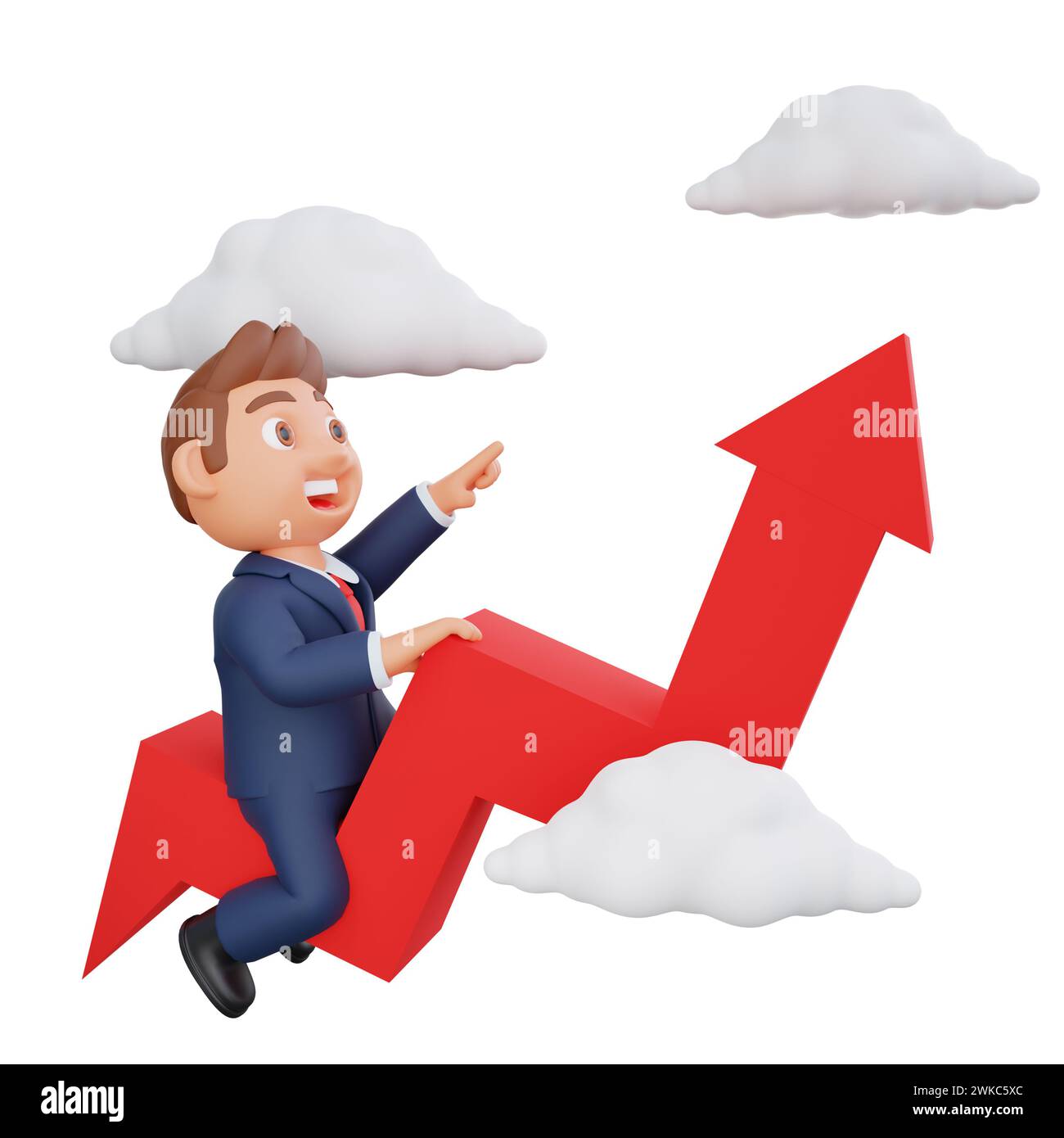 3d Illustration businessman character manager in different poses and ...