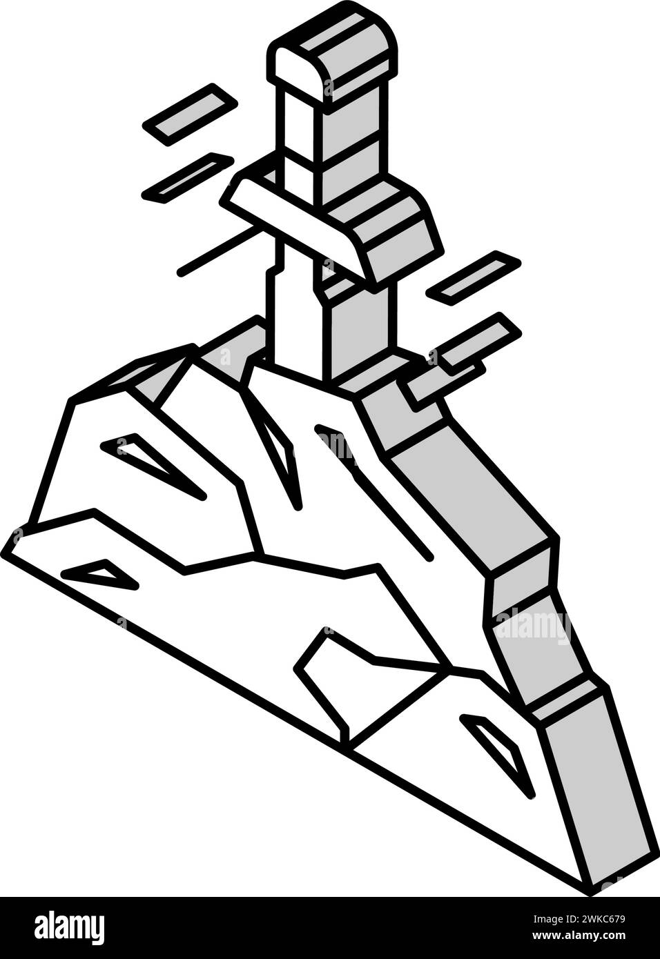 sword fairy tale isometric icon vector illustration Stock Vector Image ...