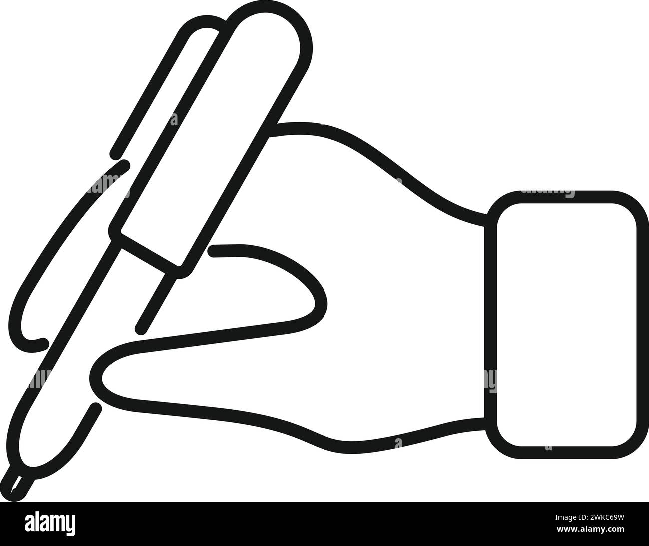 Writing Signature Icon Outline Vector Check Data Face Biometric