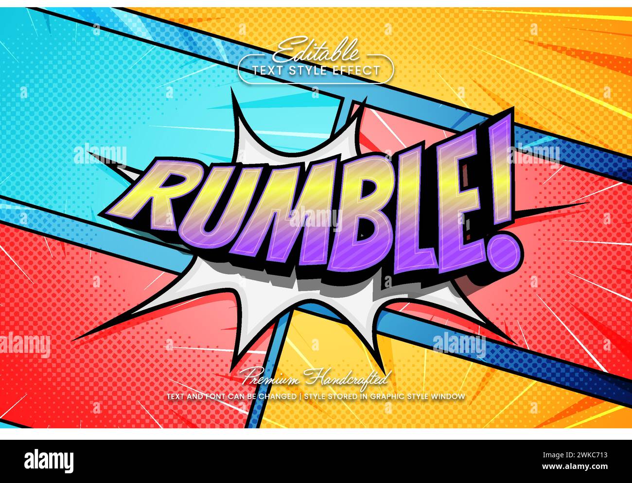 Editable vector text effect graphic style. Comic text sound effect ...