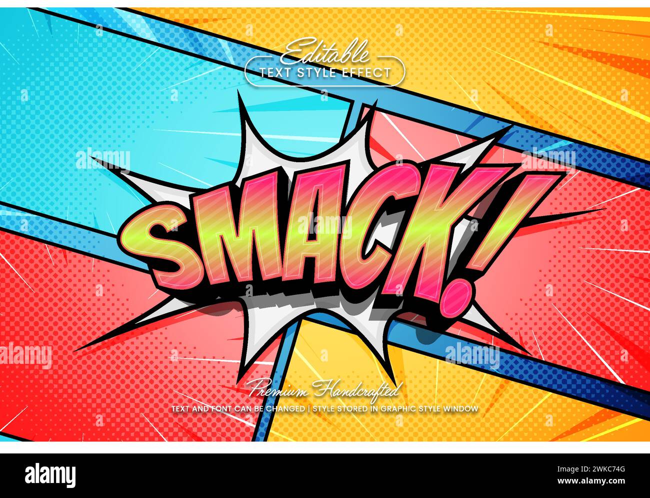 Editable vector text effect graphic style. Comic text sound effect ...