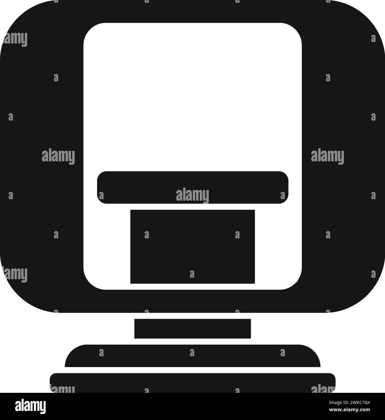Social glass media person icon simple vector. Device display cinema ...