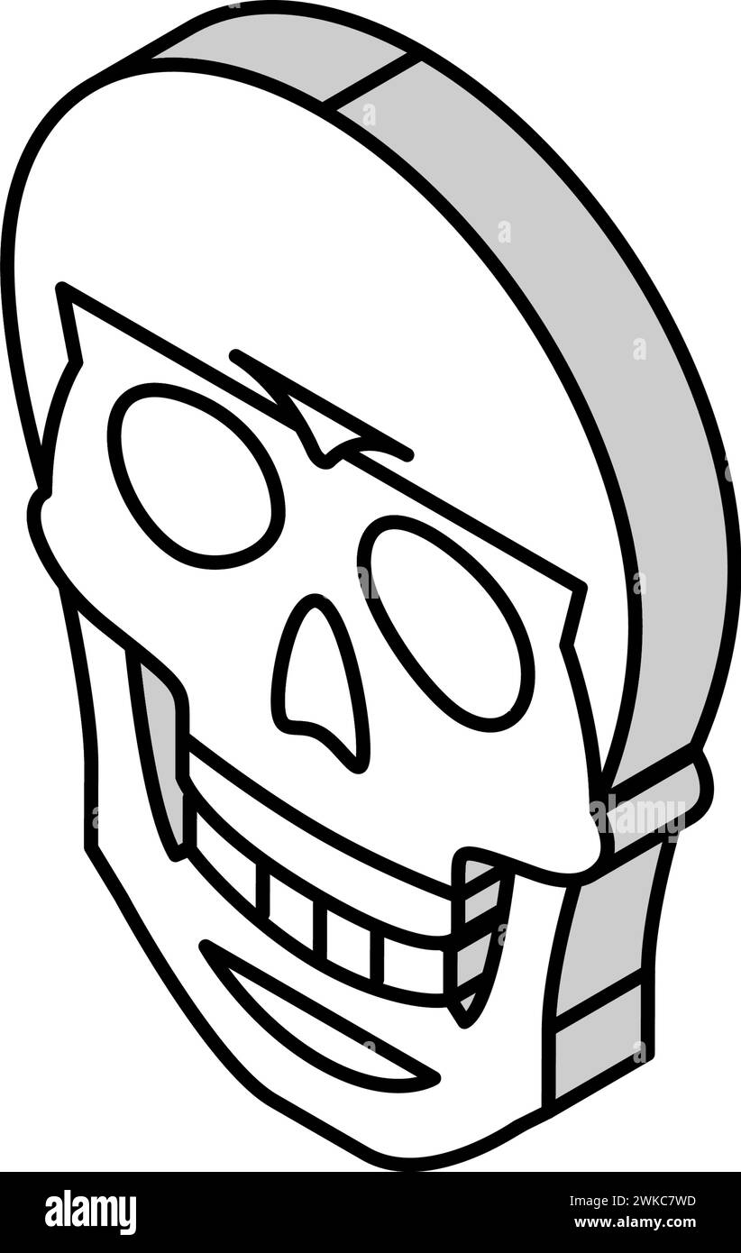 skull bone isometric icon vector illustration Stock Vector Image & Art ...