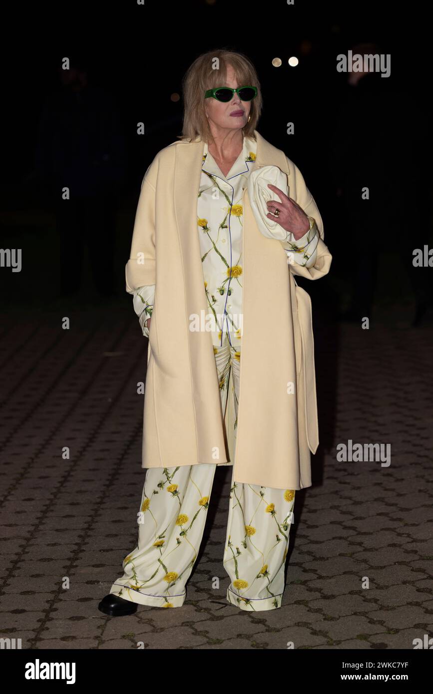 Joanna Lumley poses for photographers upon arrival at the Burberry ...