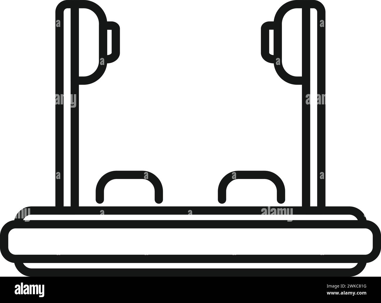 Vr platform stand icon outline vector. Social game tech. Tour ...