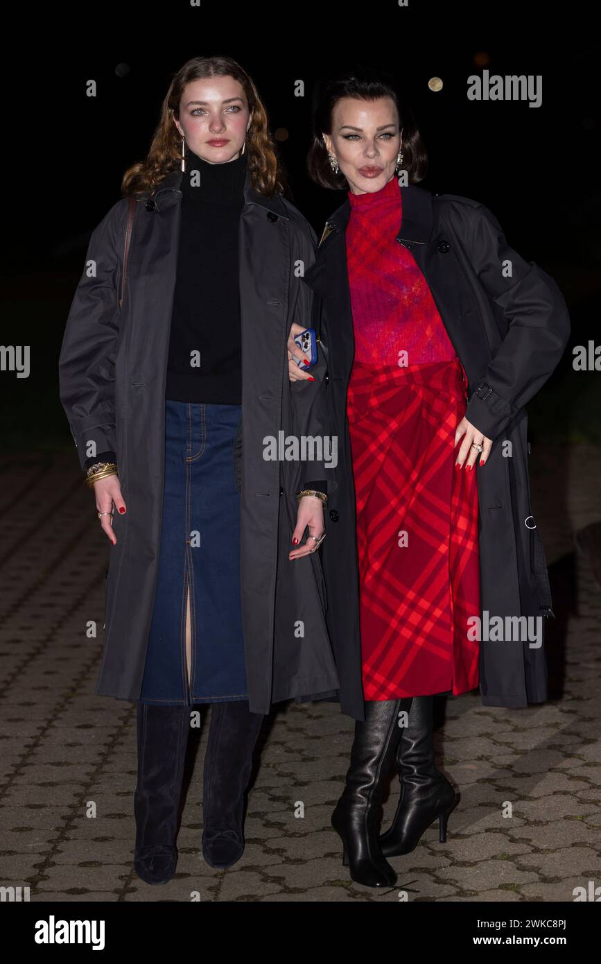 Debi Mazar poses for photographers upon arrival at the Burberry Winter ...