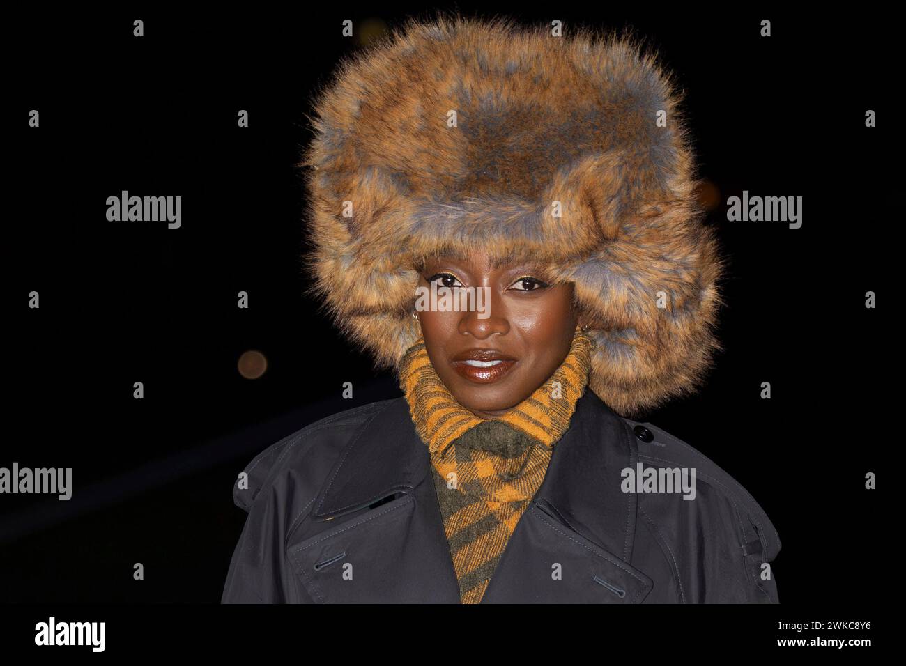 Little Simz poses for photographers upon arrival at the Burberry Winter ...