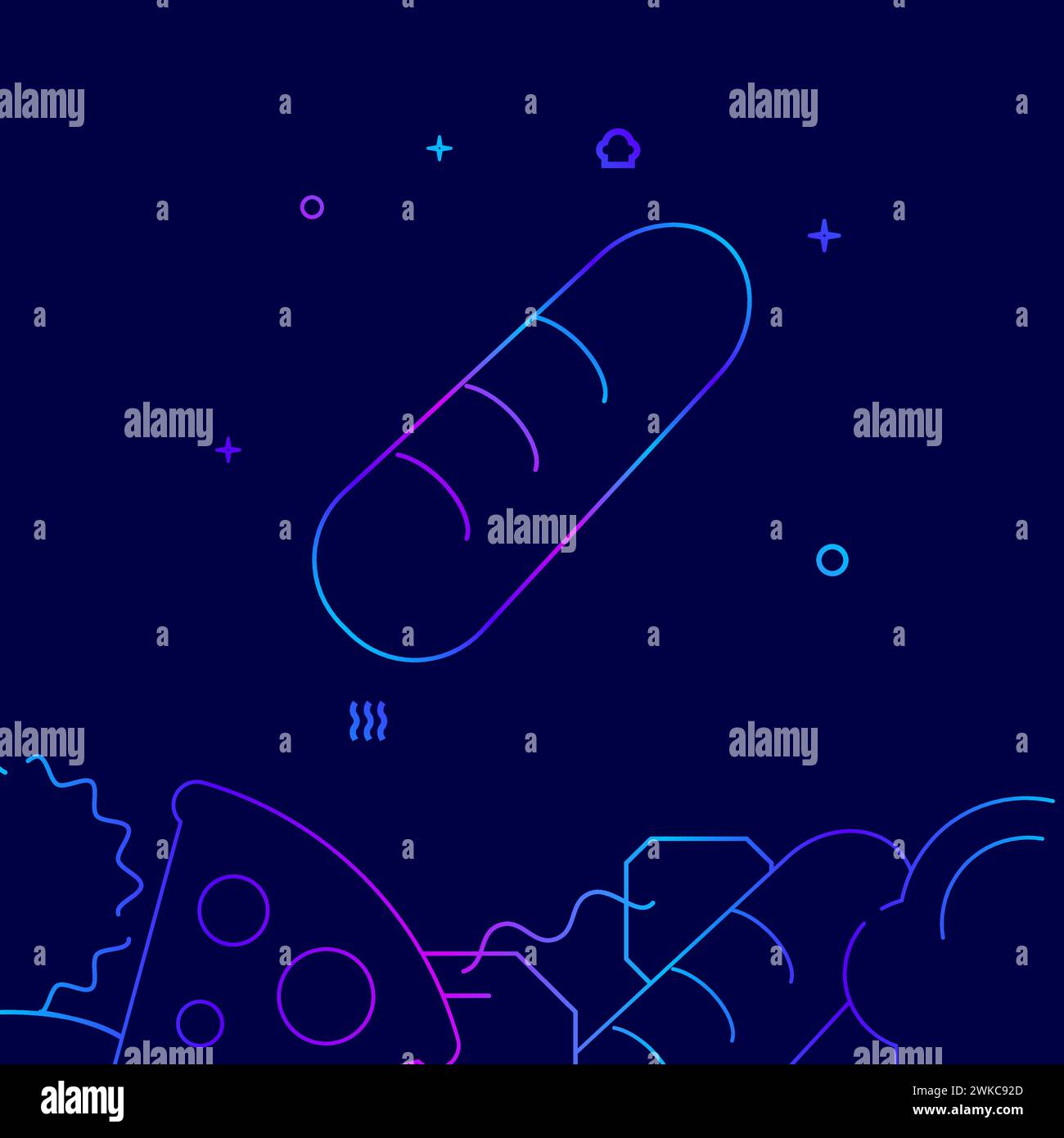 Baguette bread on modern Stock Vector Images - Alamy