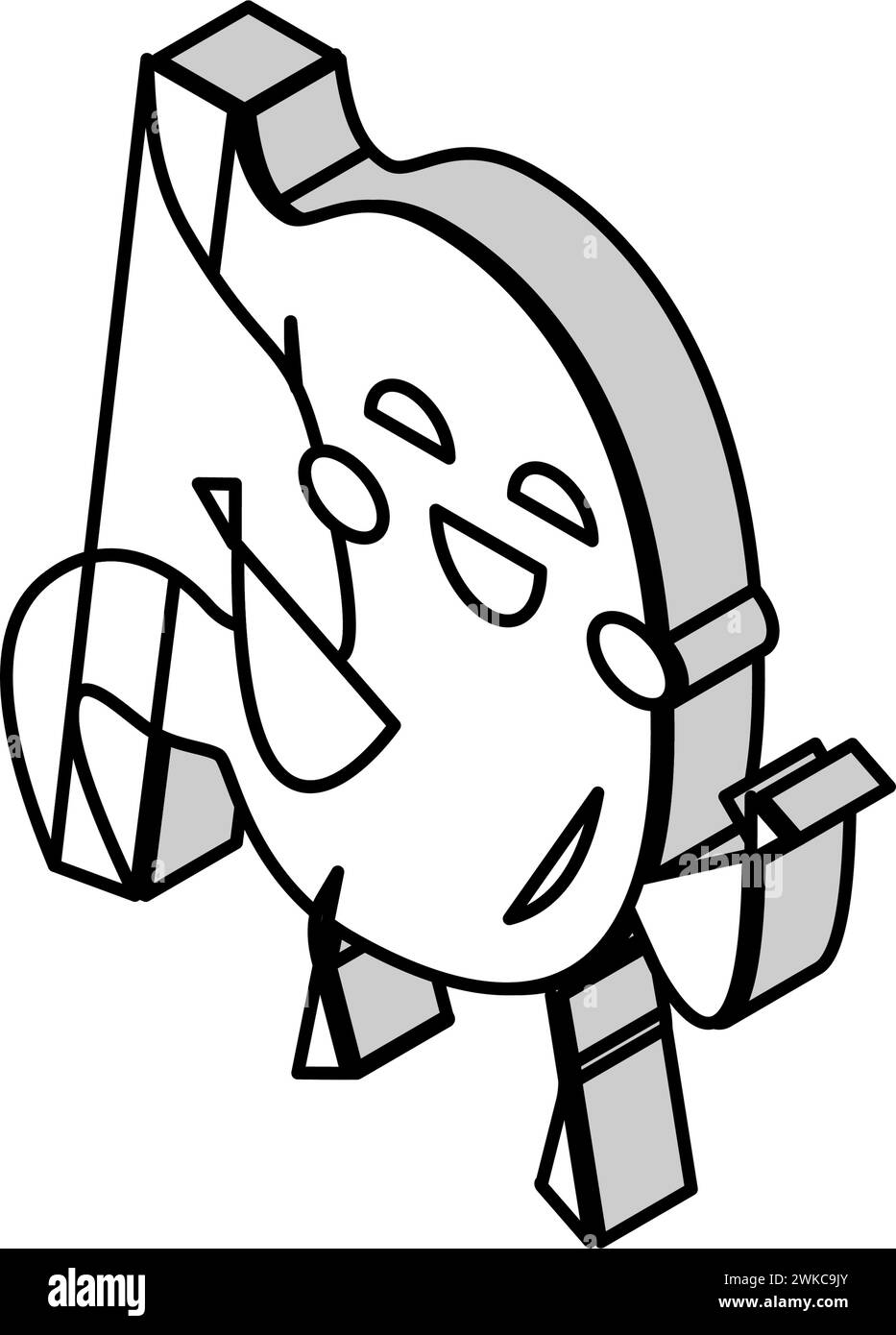 stomach child health isometric icon vector illustration Stock Vector ...