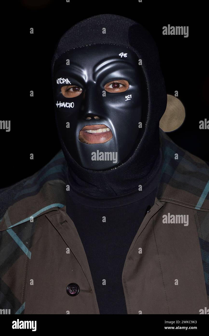 M Huncho poses for photographers upon arrival at the Burberry Winter ...