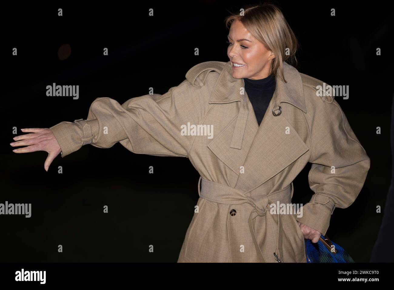 Patsy Kensit poses for photographers upon arrival at the Burberry ...