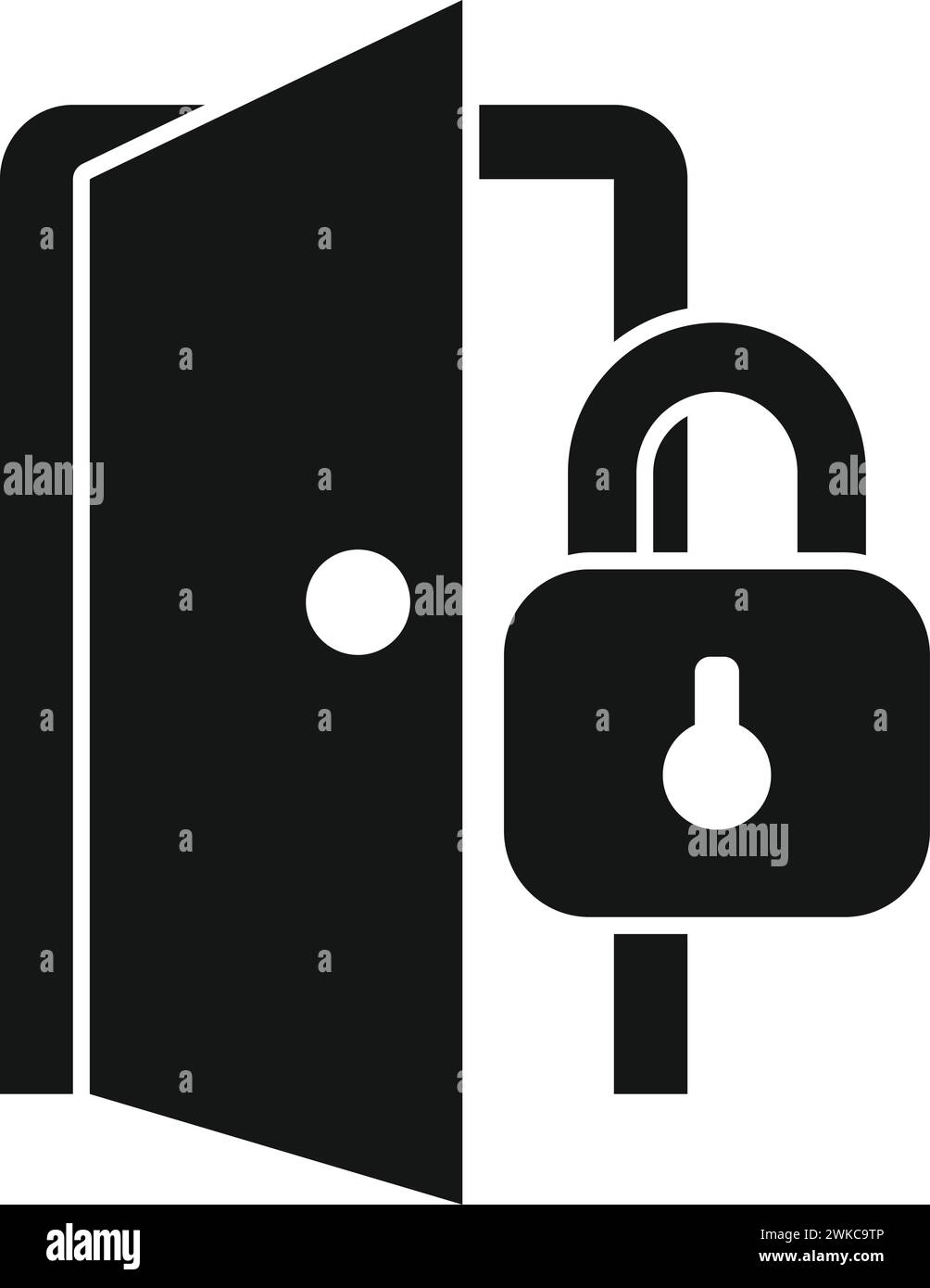 Door lock stop theft icon simple vector. Alarm security. Protection ...