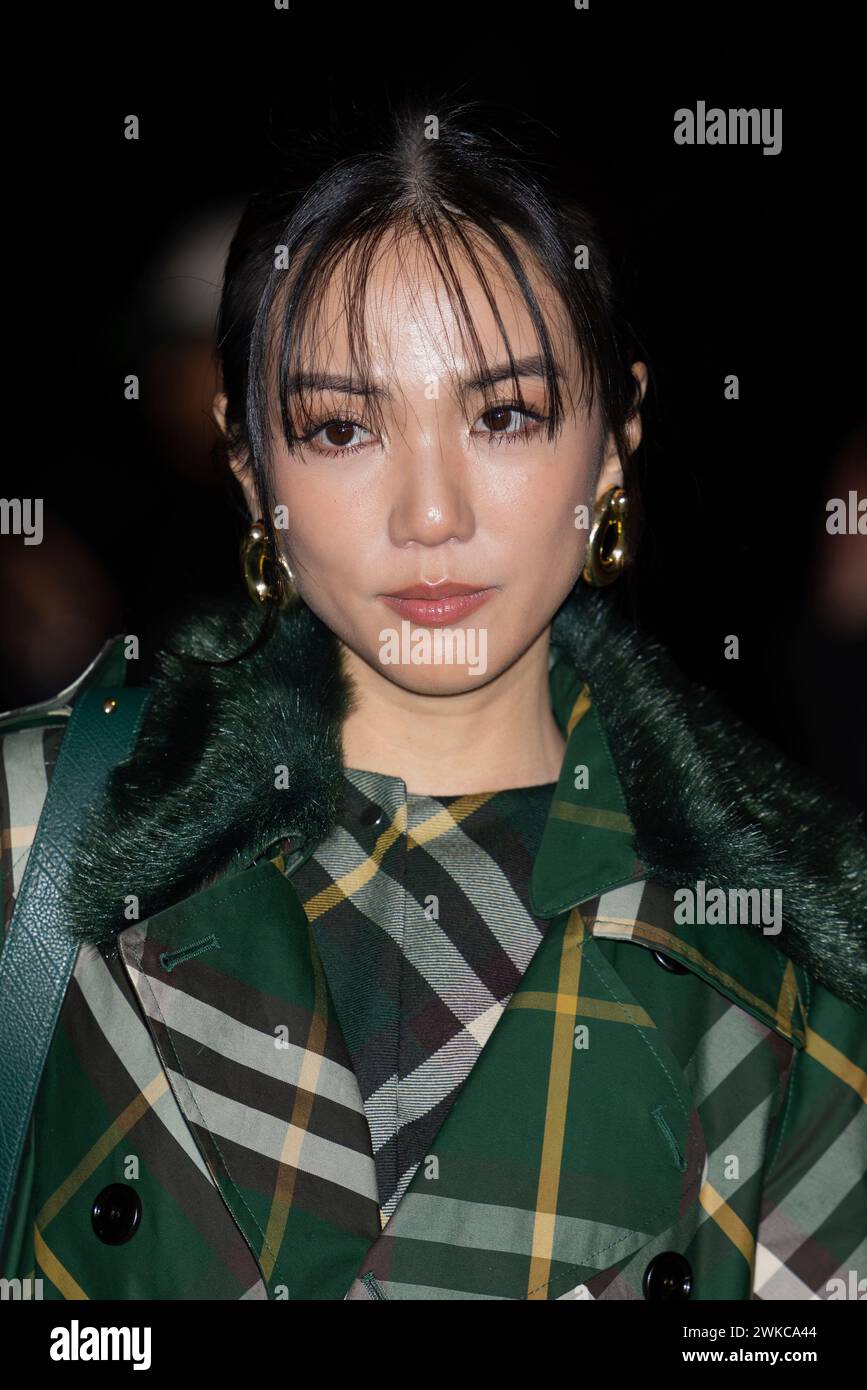 Yoyo Cao poses for photographers upon arrival at the Burberry Winter ...