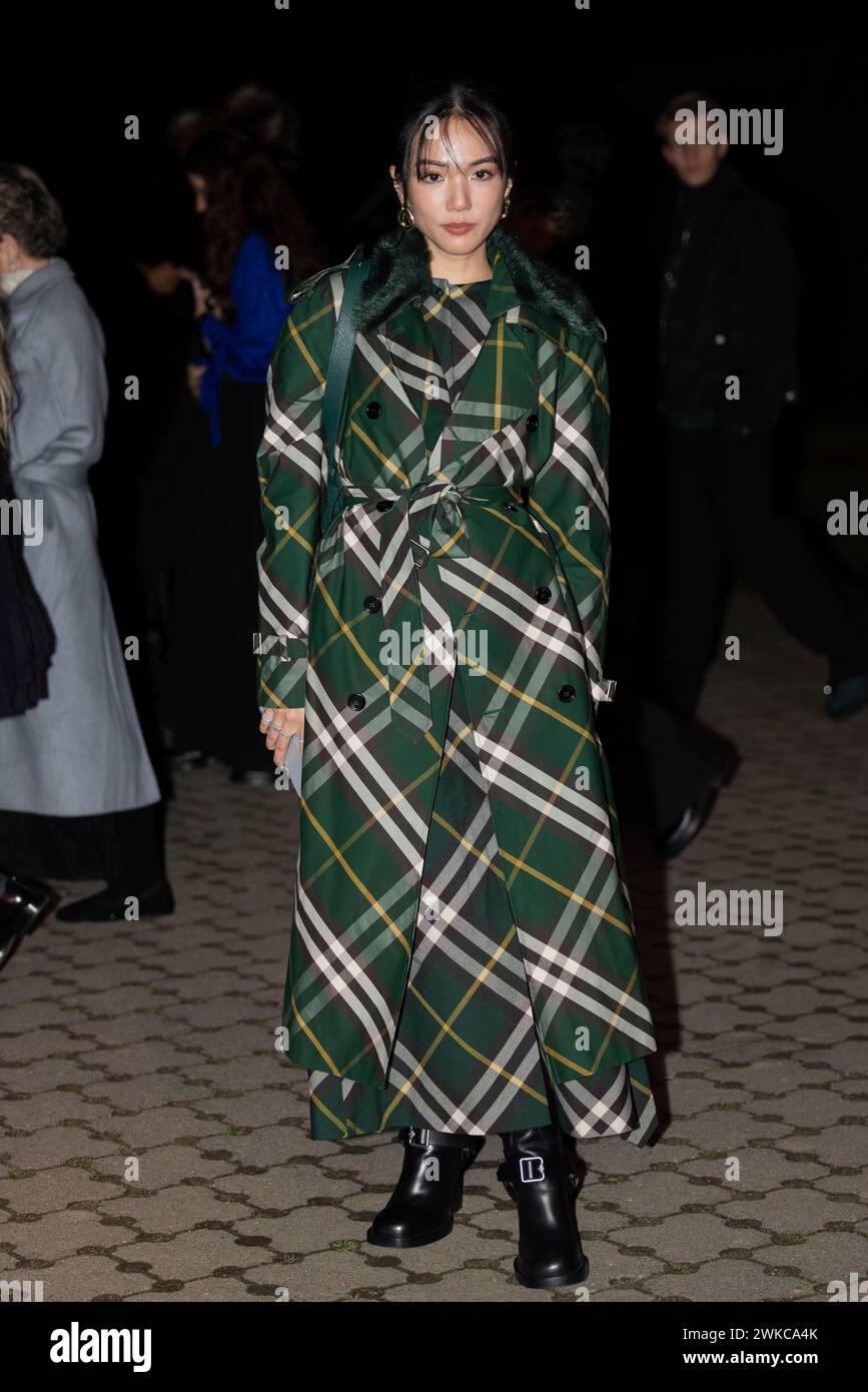 Yoyo Cao poses for photographers upon arrival at the Burberry Winter ...