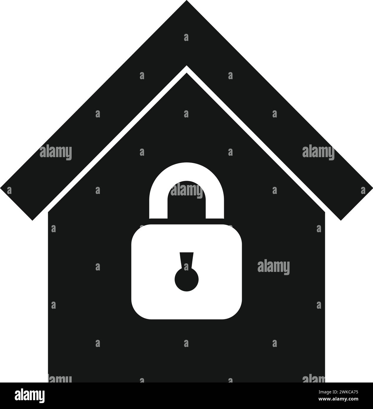Home lock access icon simple vector. Secure stop theft. Gesture ...