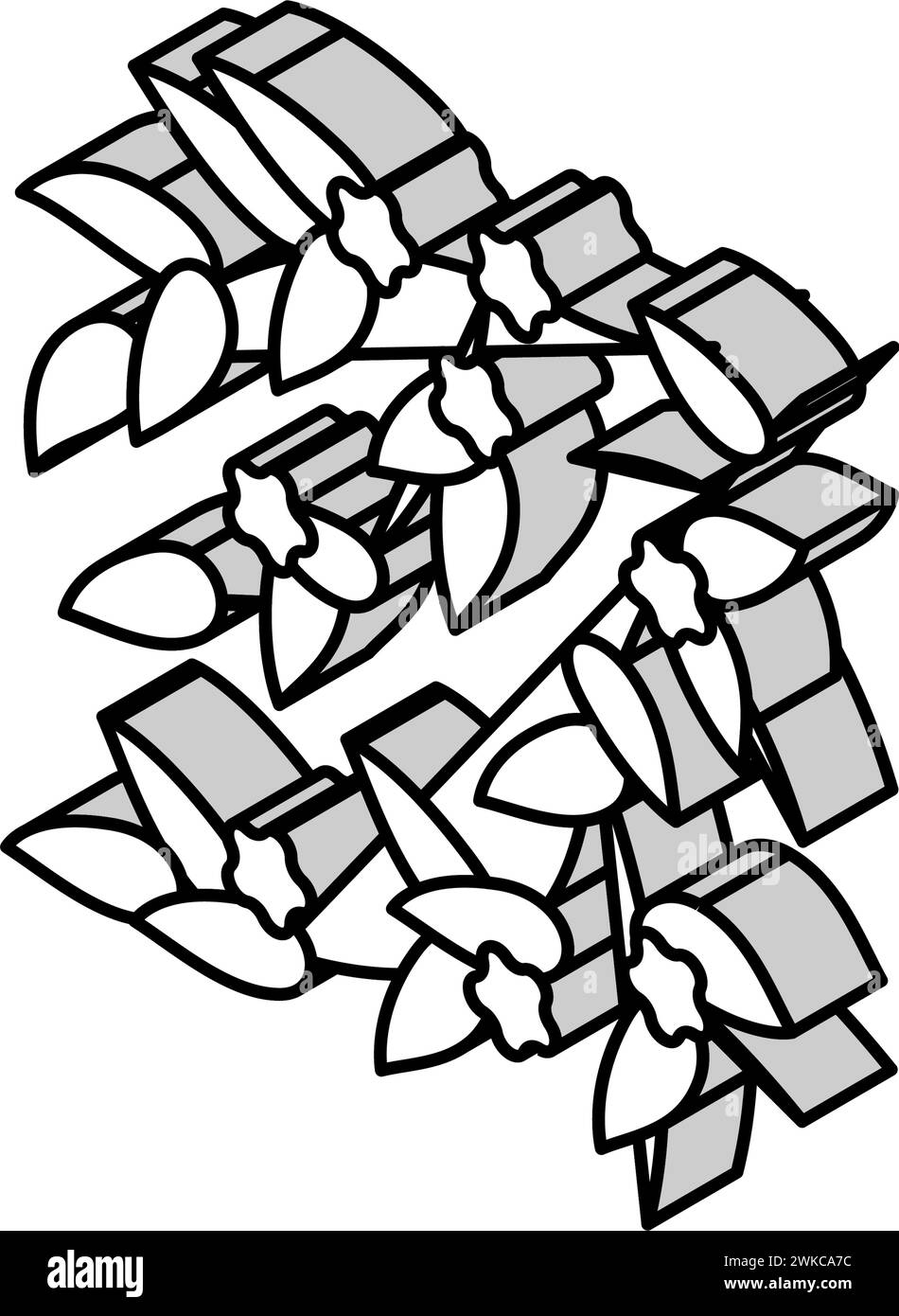 spring leaf isometric icon vector illustration Stock Vector Image & Art ...