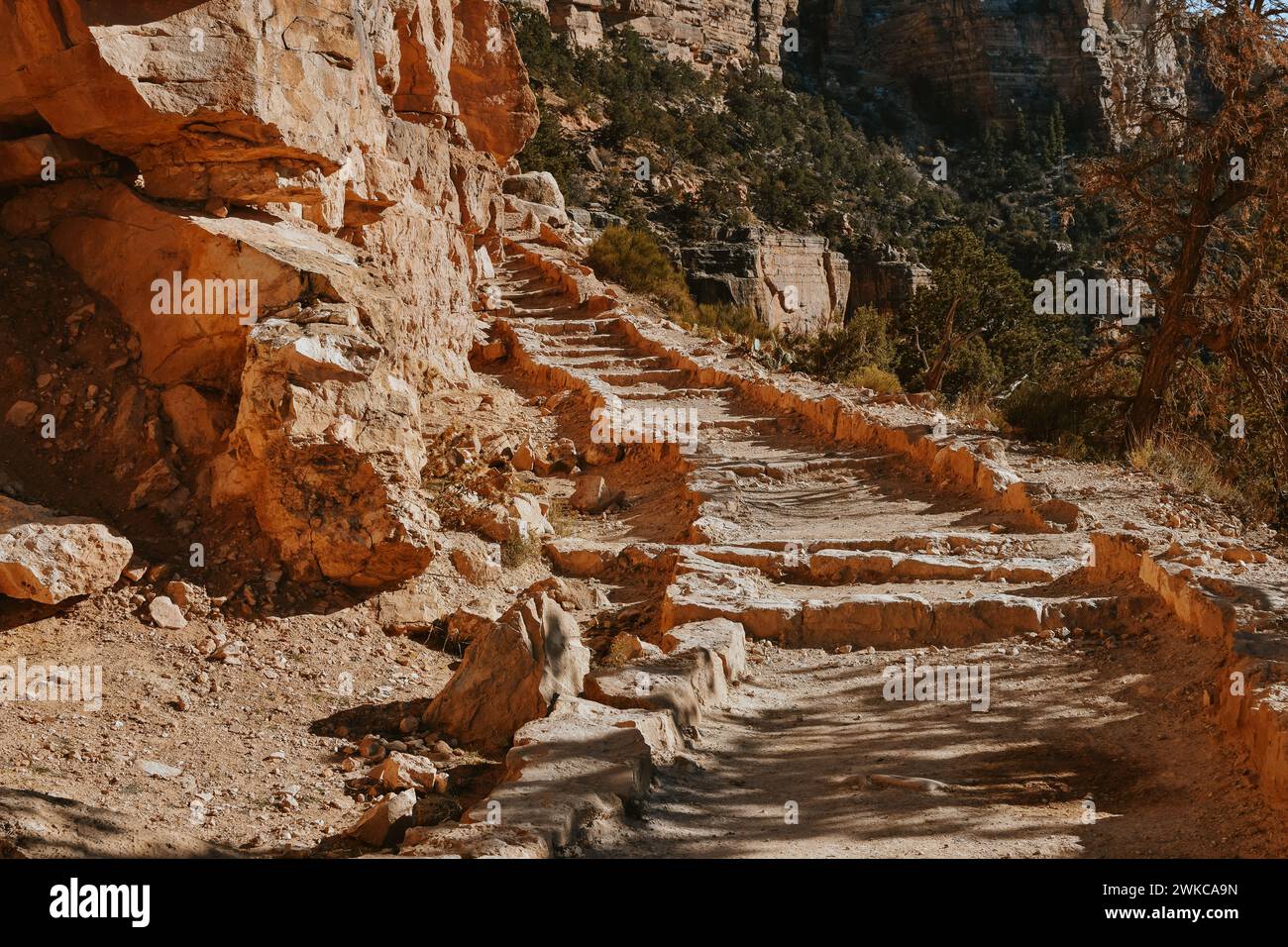 staircases on the trail of Grand Canyon Stock Photo - Alamy