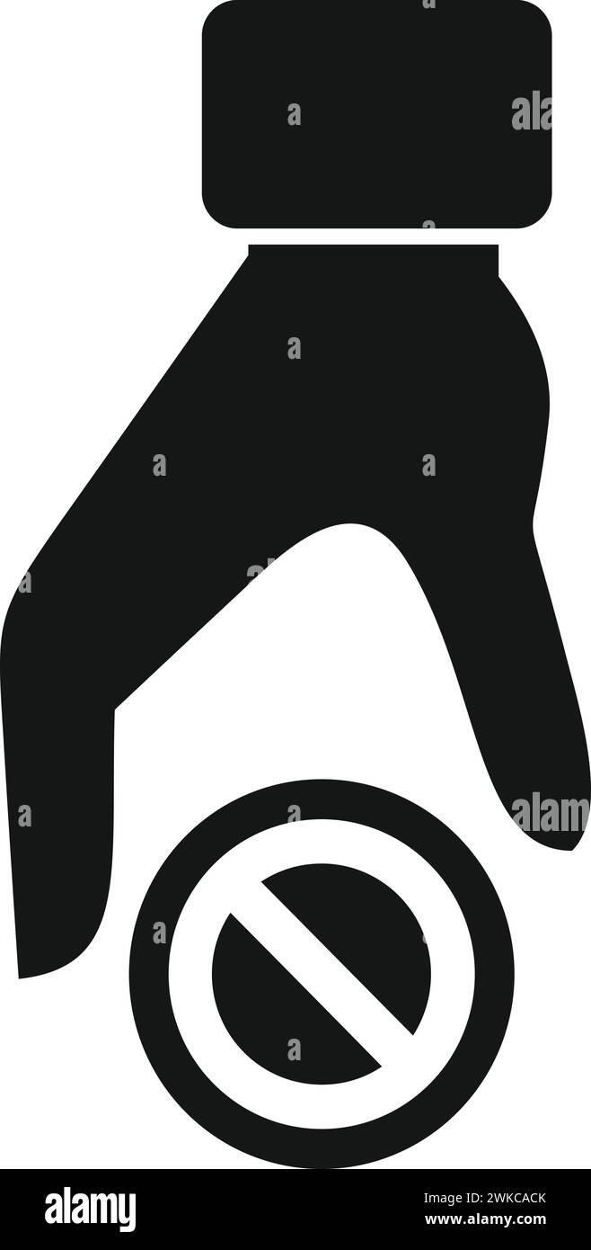 Hand stop theft icon simple vector. Secure robbery. Gesture illegal ...