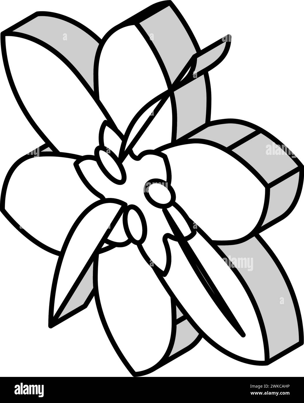 saffron flower bud isometric icon vector illustration Stock Vector ...