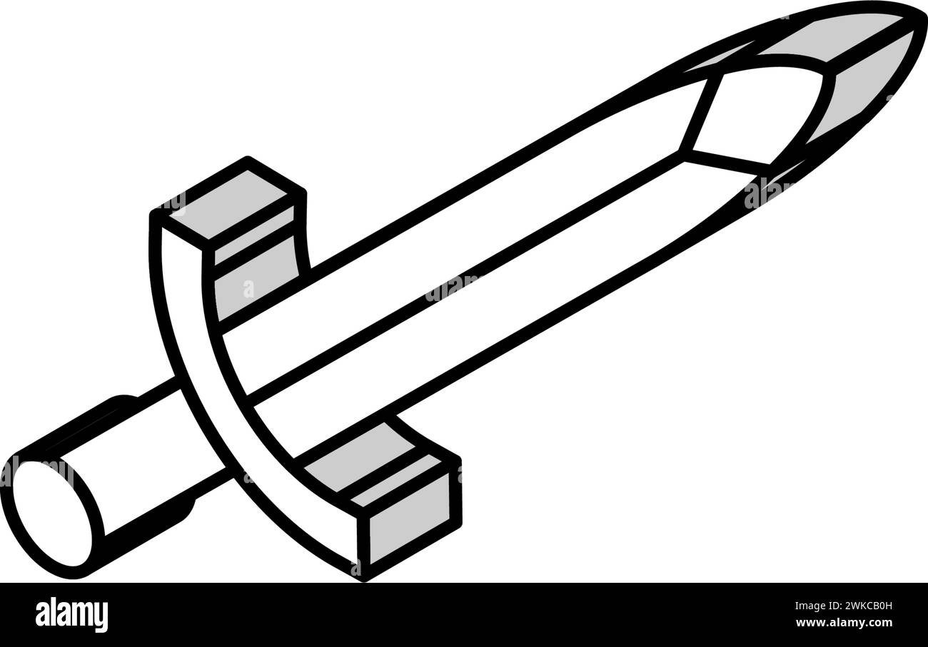 sword weapon isometric icon vector illustration Stock Vector Image ...