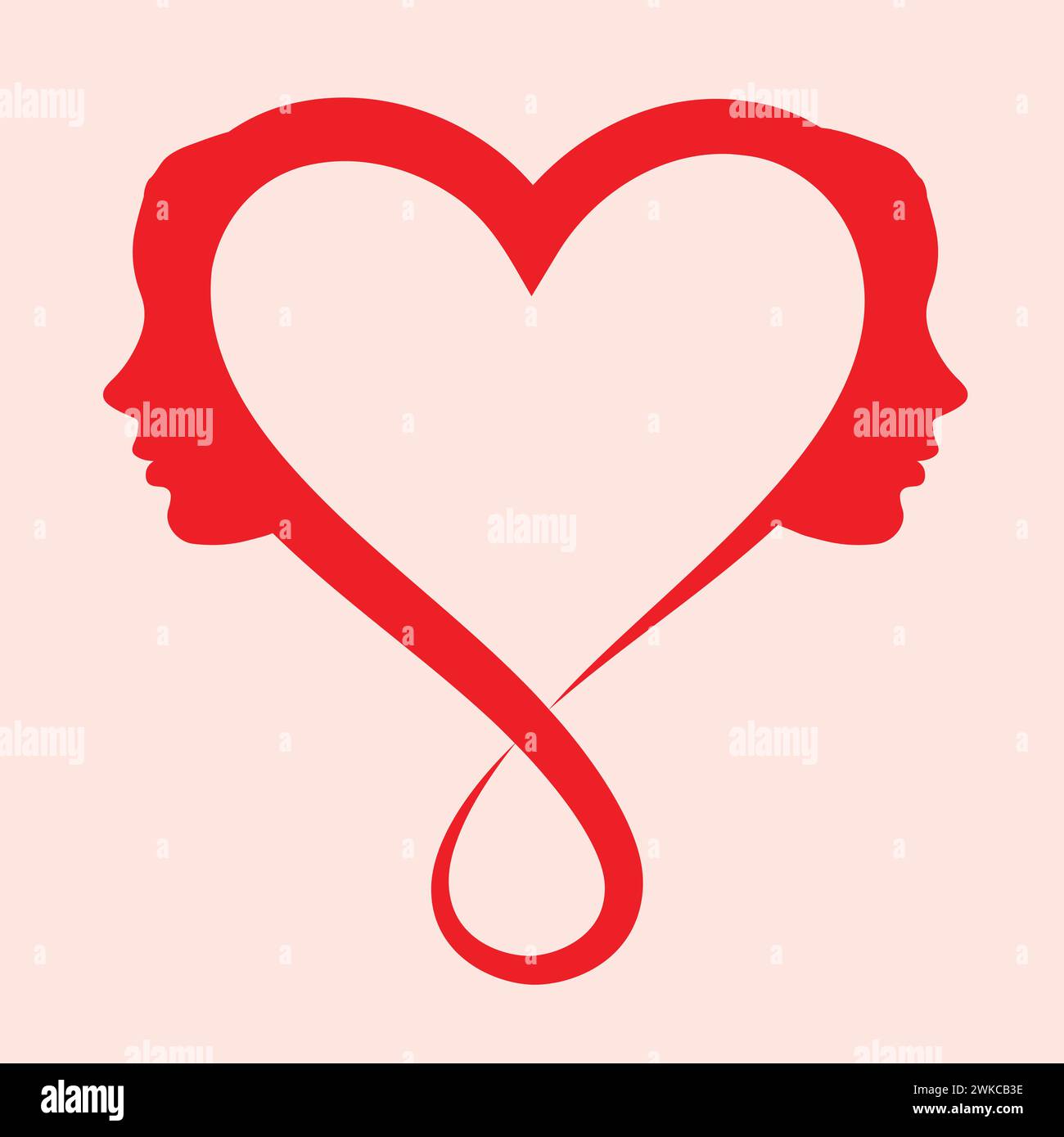 Heart shape and woman face Stock Vector Image & Art - Alamy