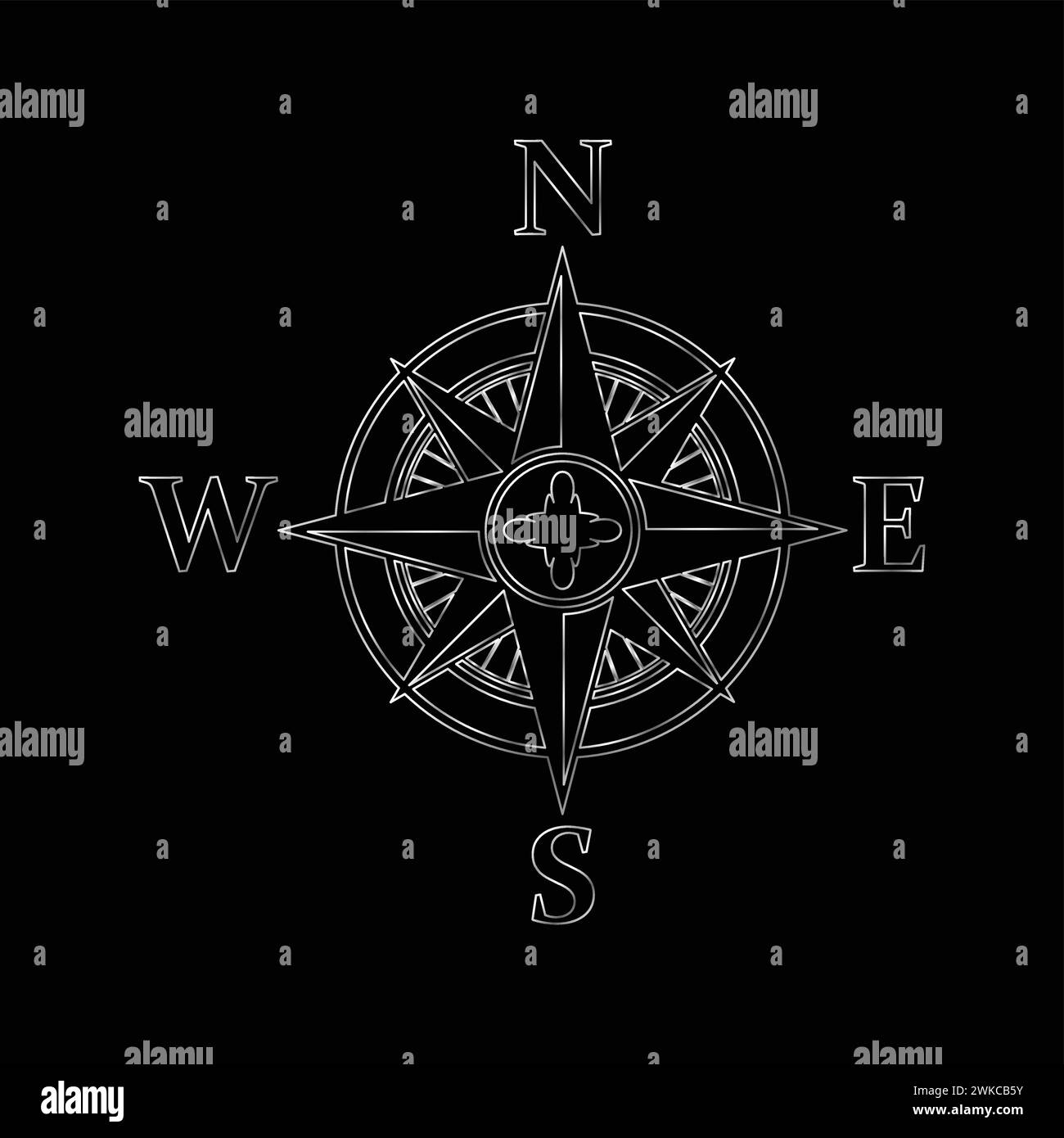 Compass logo outline design Stock Vector Image & Art - Alamy