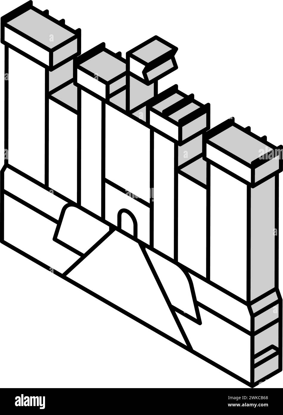 Castle Medieval Building Isometric Icon Vector Illustration Stock Vector Image And Art Alamy