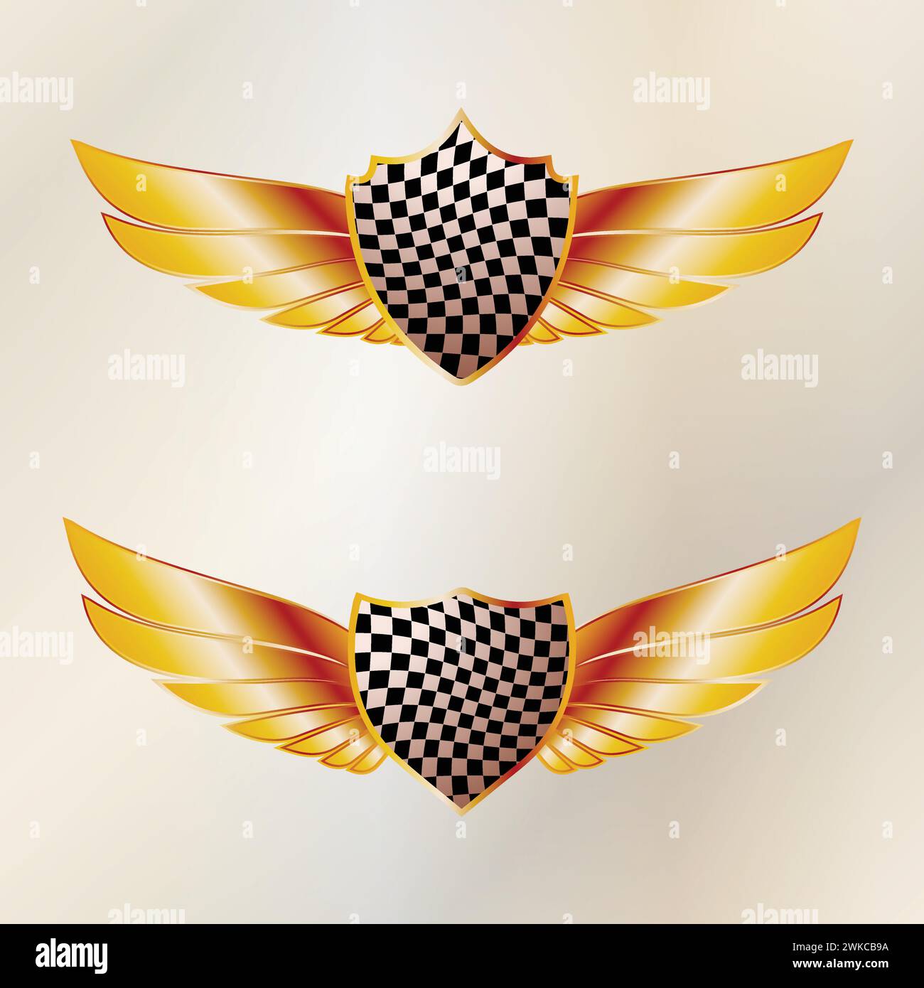 Golden car with wings Stock Vector Images - Alamy