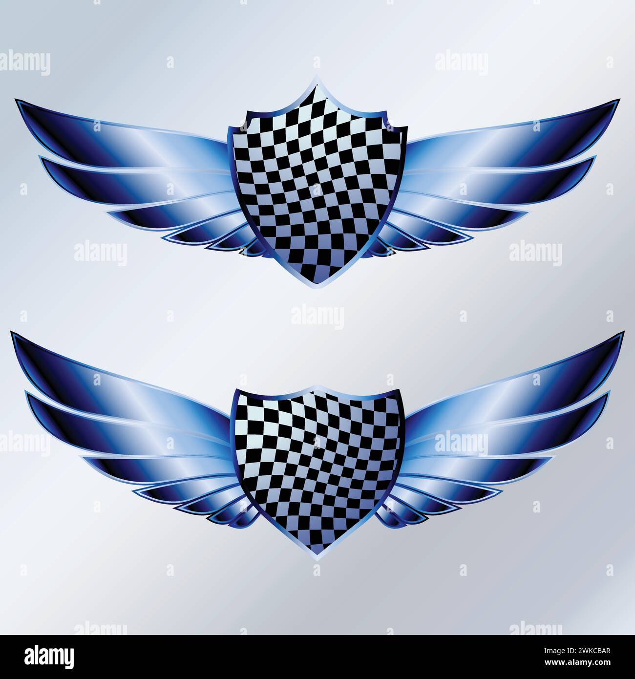 Blue and silver wings Stock Vector Images - Alamy