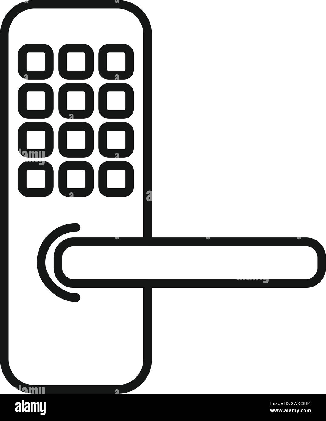 Digital locked door icon outline vector. Prevent robbery. Hacker cyber ...