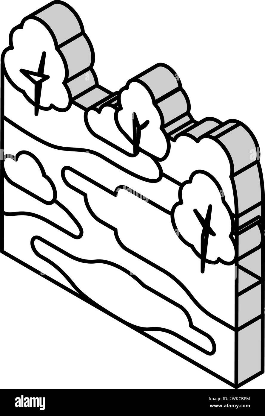 swamp nature isometric icon vector illustration Stock Vector Image ...