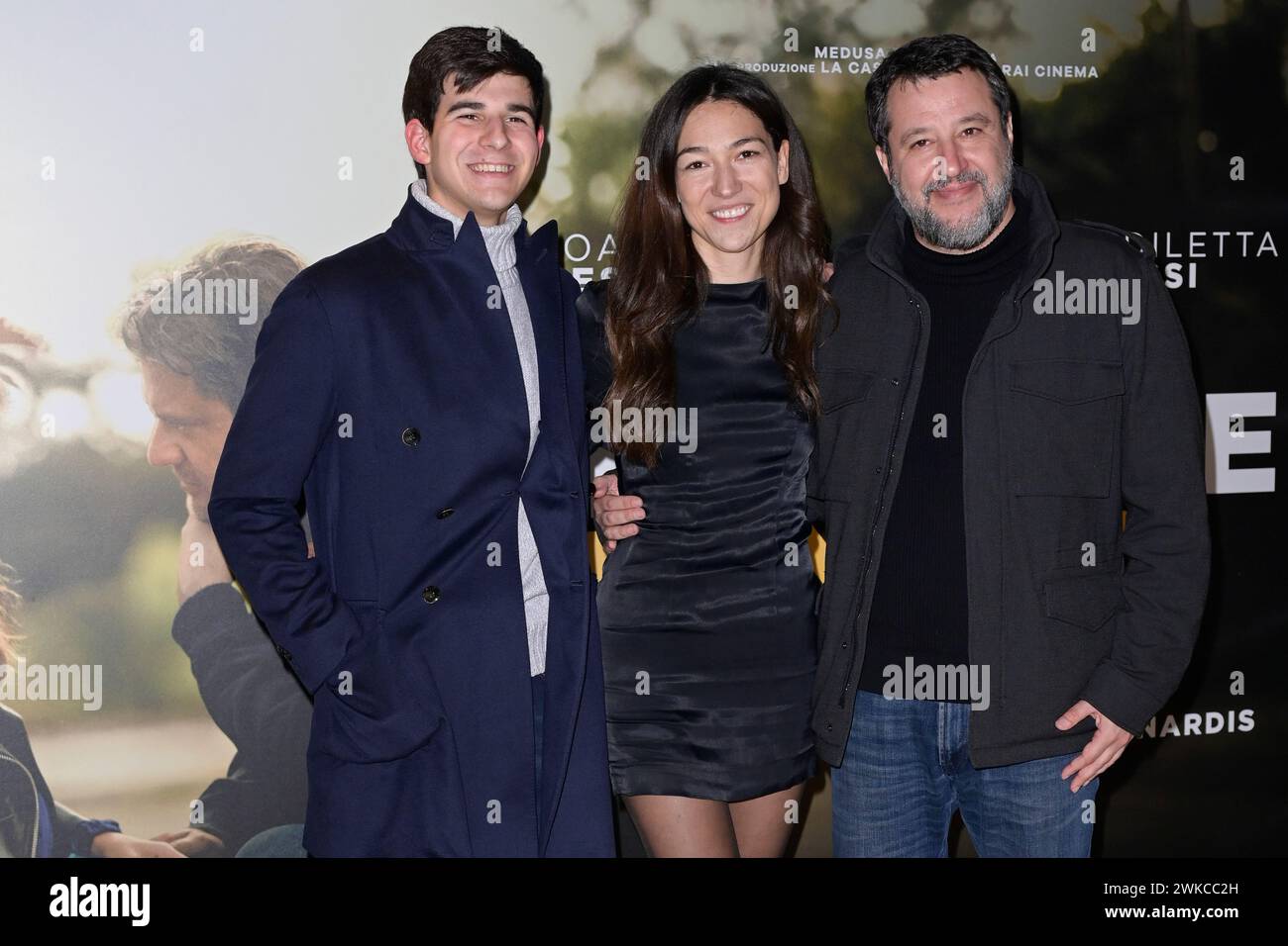Rome, Italy. 19th Feb, 2024. Federico Salvini (l), Francesca Verdini (c ...