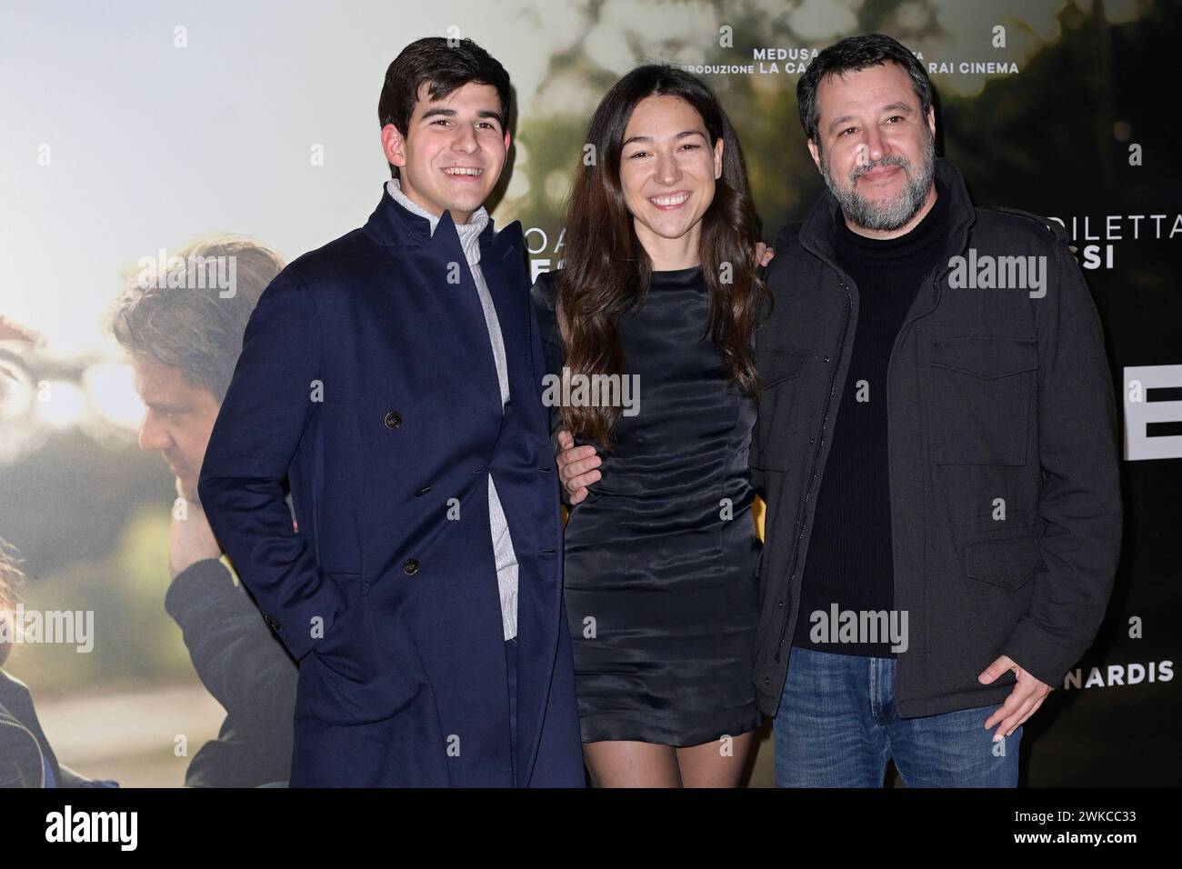 Rome, Italy. 19th Feb, 2024. Federico Salvini (l), Francesca Verdini (c ...