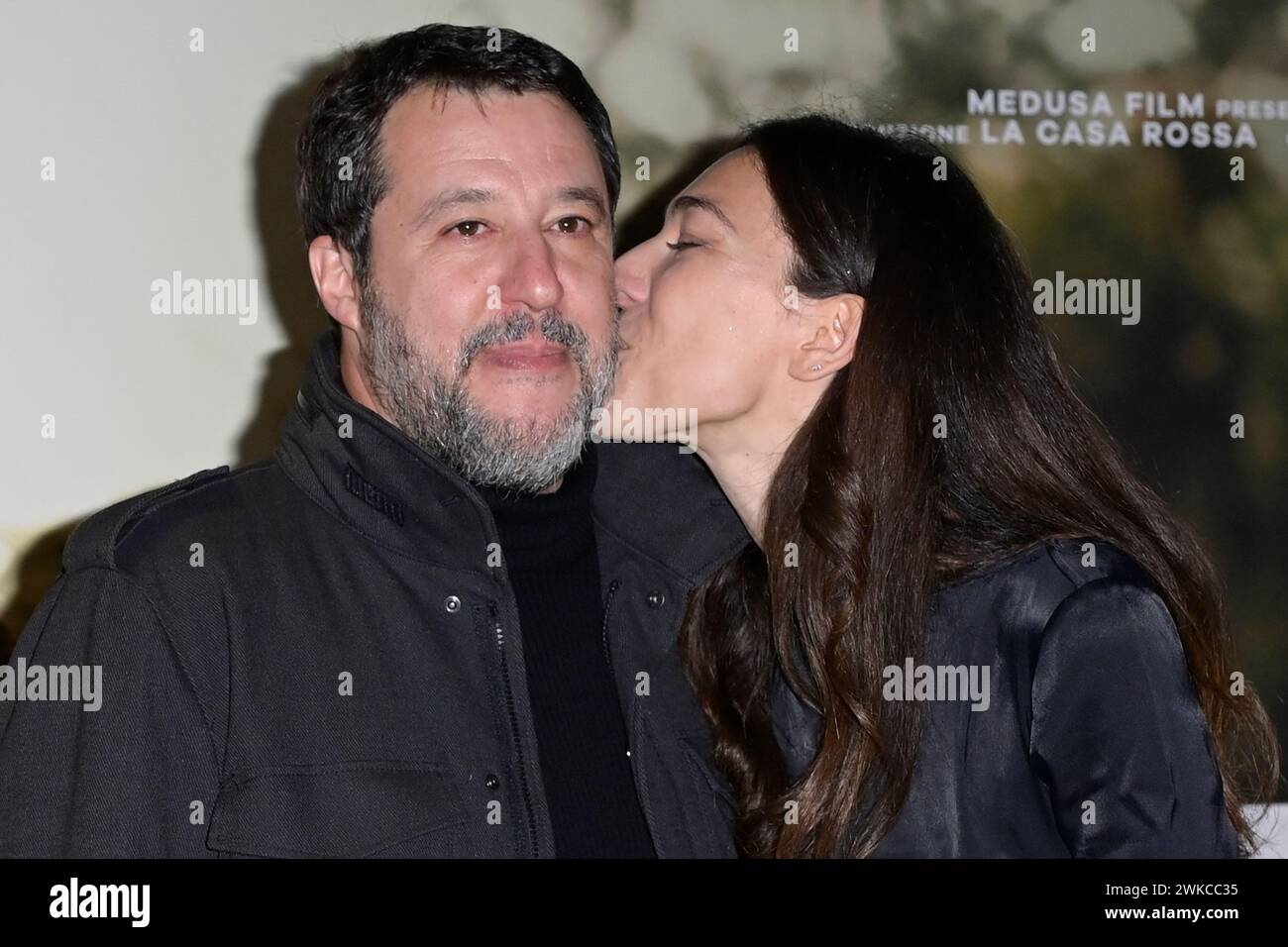 Rome, Italy. 19th Feb, 2024. Matteo Salvini (l) and Francesca Verdini ...