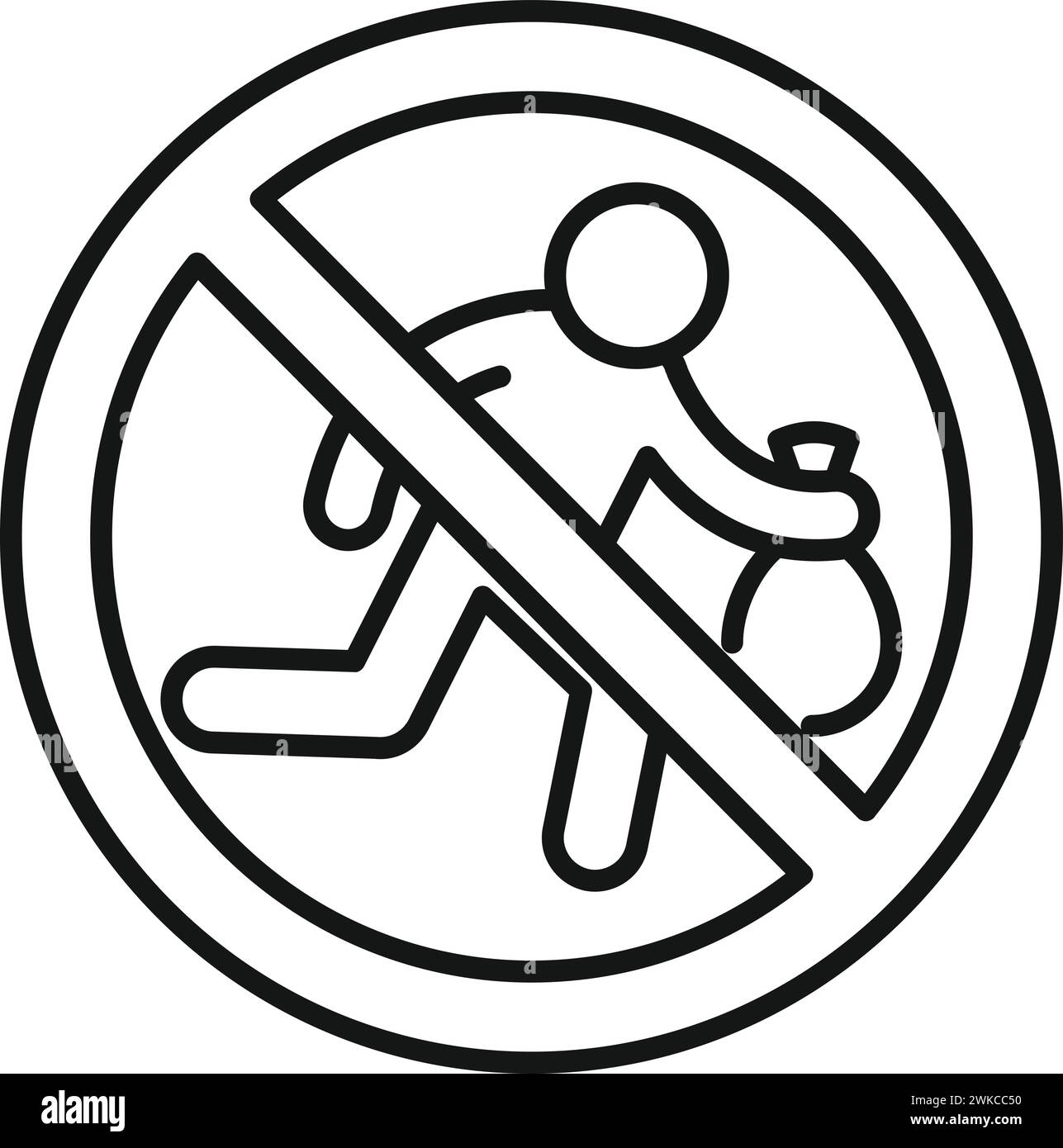 Stop robbery run icon outline vector. Secure crime. Illegal theft hand ...