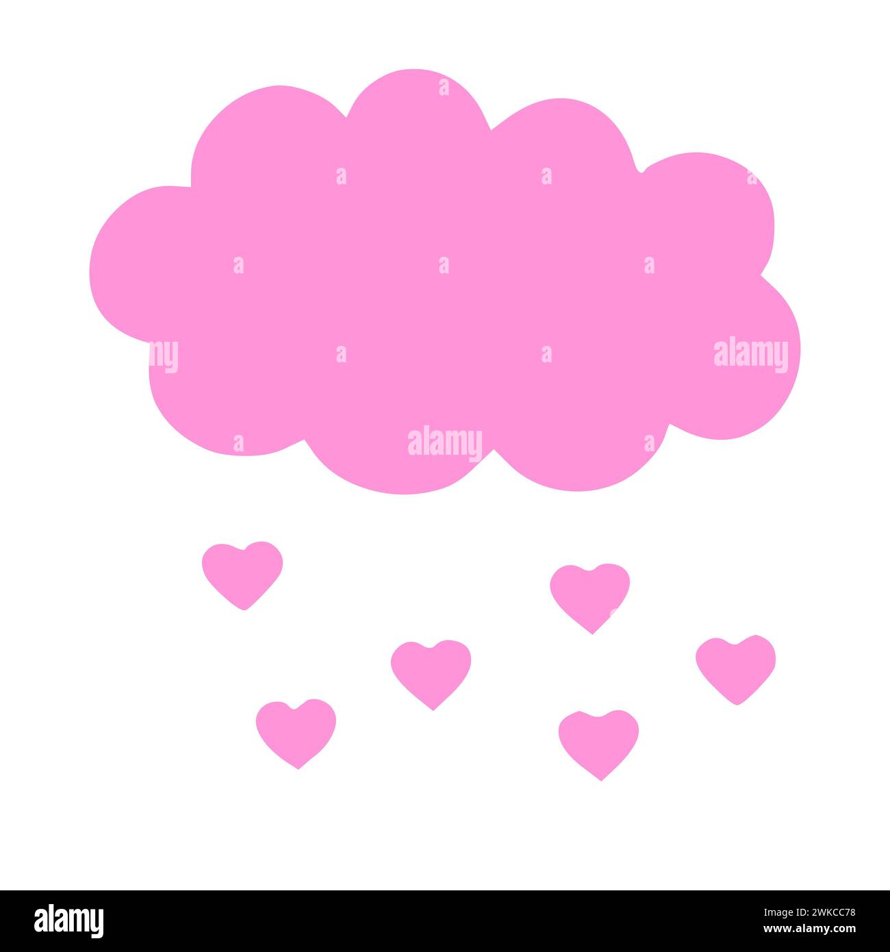Raining Hearts From Cartoon Pink Cloud Stock Vector Image & Art - Alamy